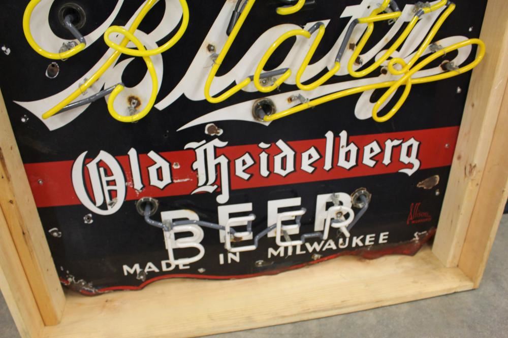 PORCELAIN BLATZ OLD HEIDELBERG BEER NEON SIGN