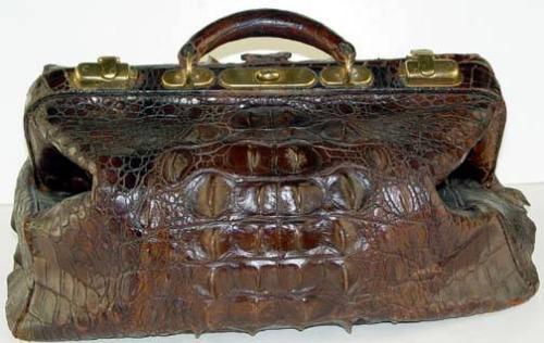 Antique Alligator Skin Doctors Bag