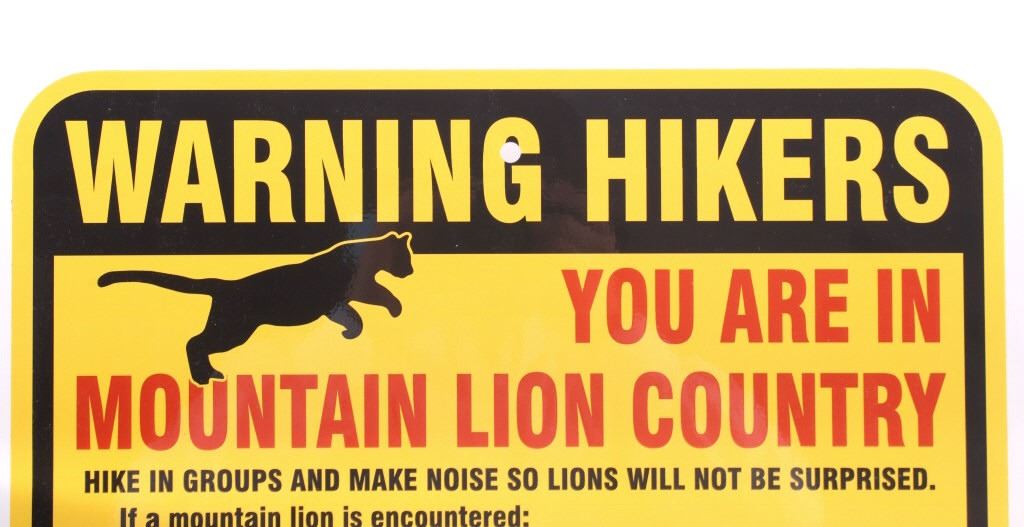 Mountain Lion Warning Sign from Canada