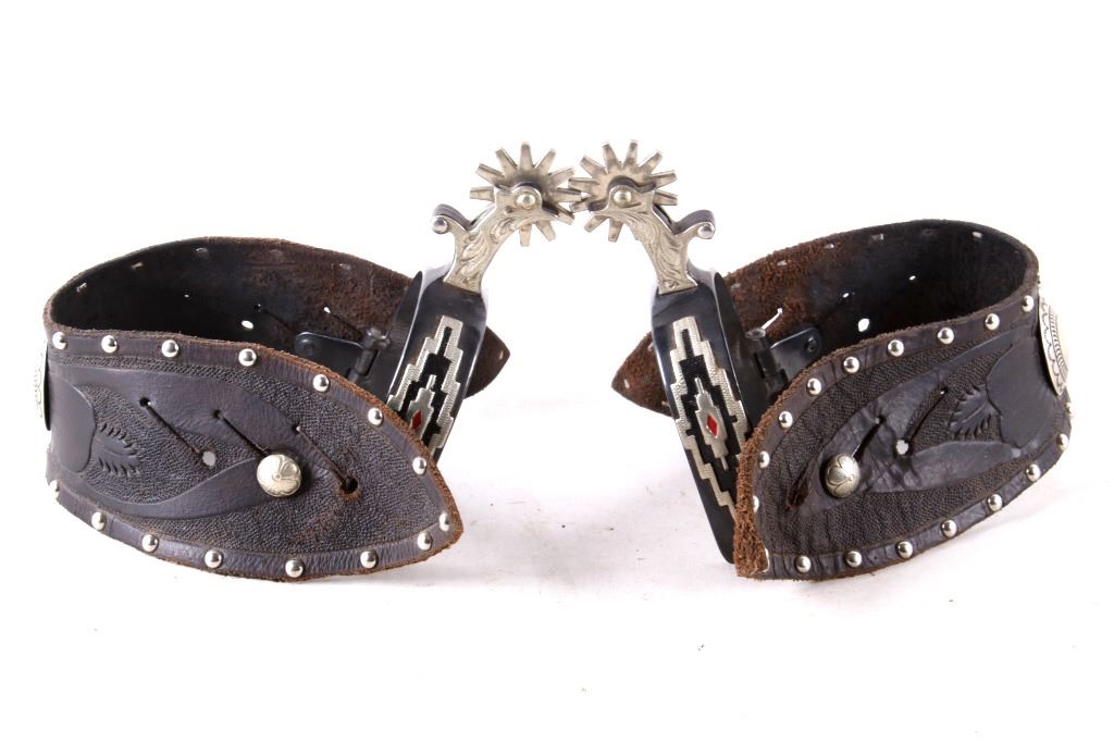 Ornate Silver Mounted Colorado Marked Cowboy Spurs