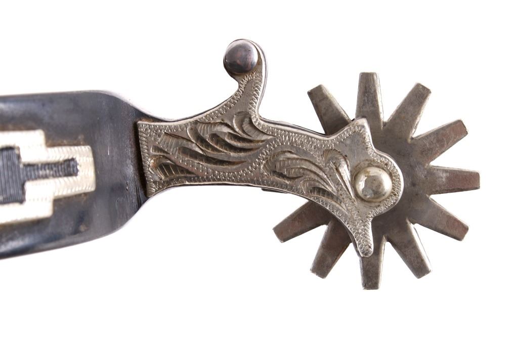 Ornate Silver Mounted Colorado Marked Cowboy Spurs