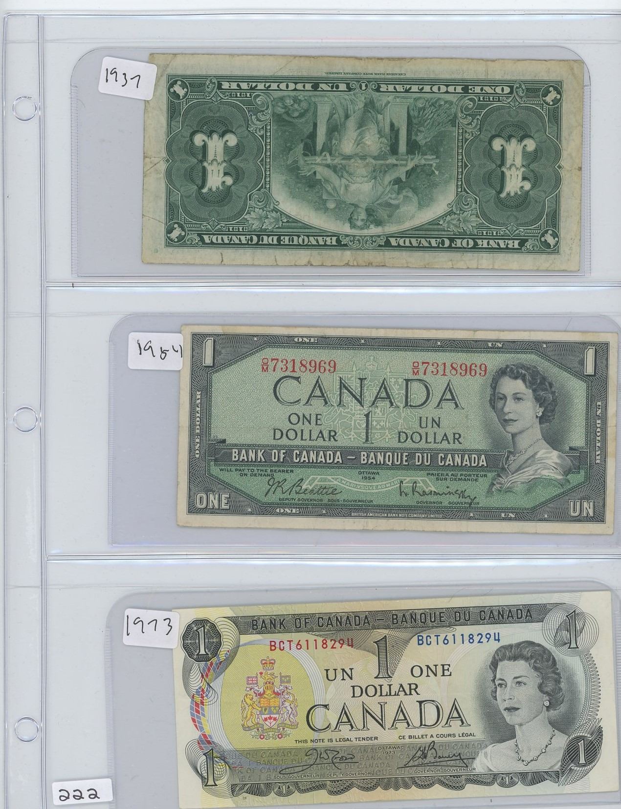 1937,1954,1973 CANADIAN $1.00 BILLS - Schmalz Auctions
