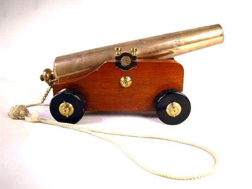 A BRASS STARTER CANNONThe barrel stampe