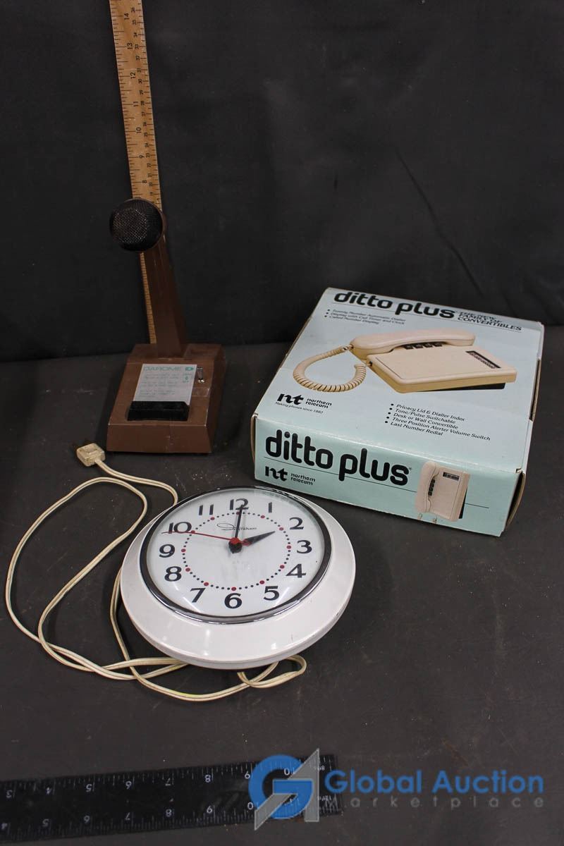Wall Clock, Darome Microphone and Ditto Plus House Phone