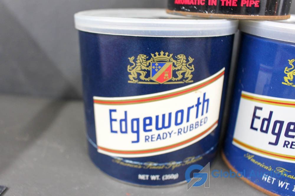 (3) Edgeworth Ready-Rubbed Tobacco Tins and One Holiday Pipe Mixture Tin