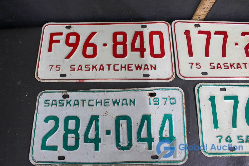 (6) 1970's License Plates