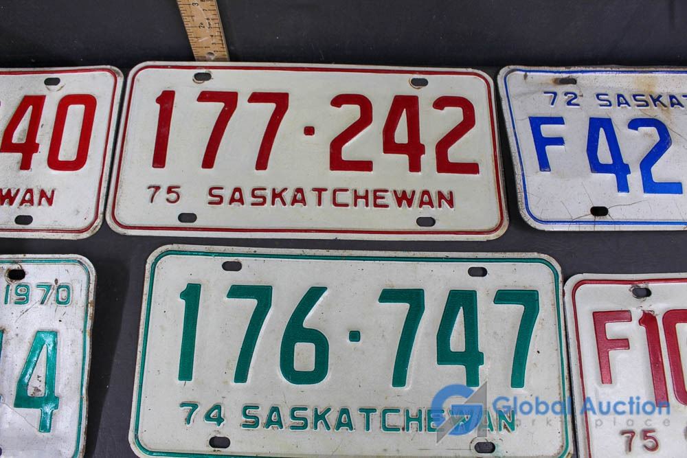 (6) 1970's License Plates