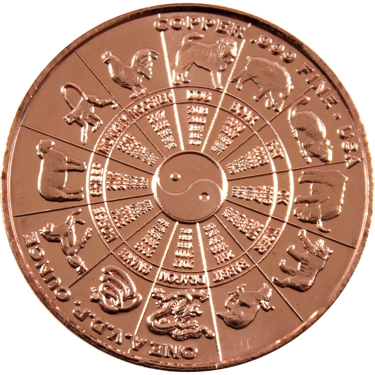 *20x 1oz .999 Fine Copper Rounds in Tube - 10x Taurus & 10x Aries ...