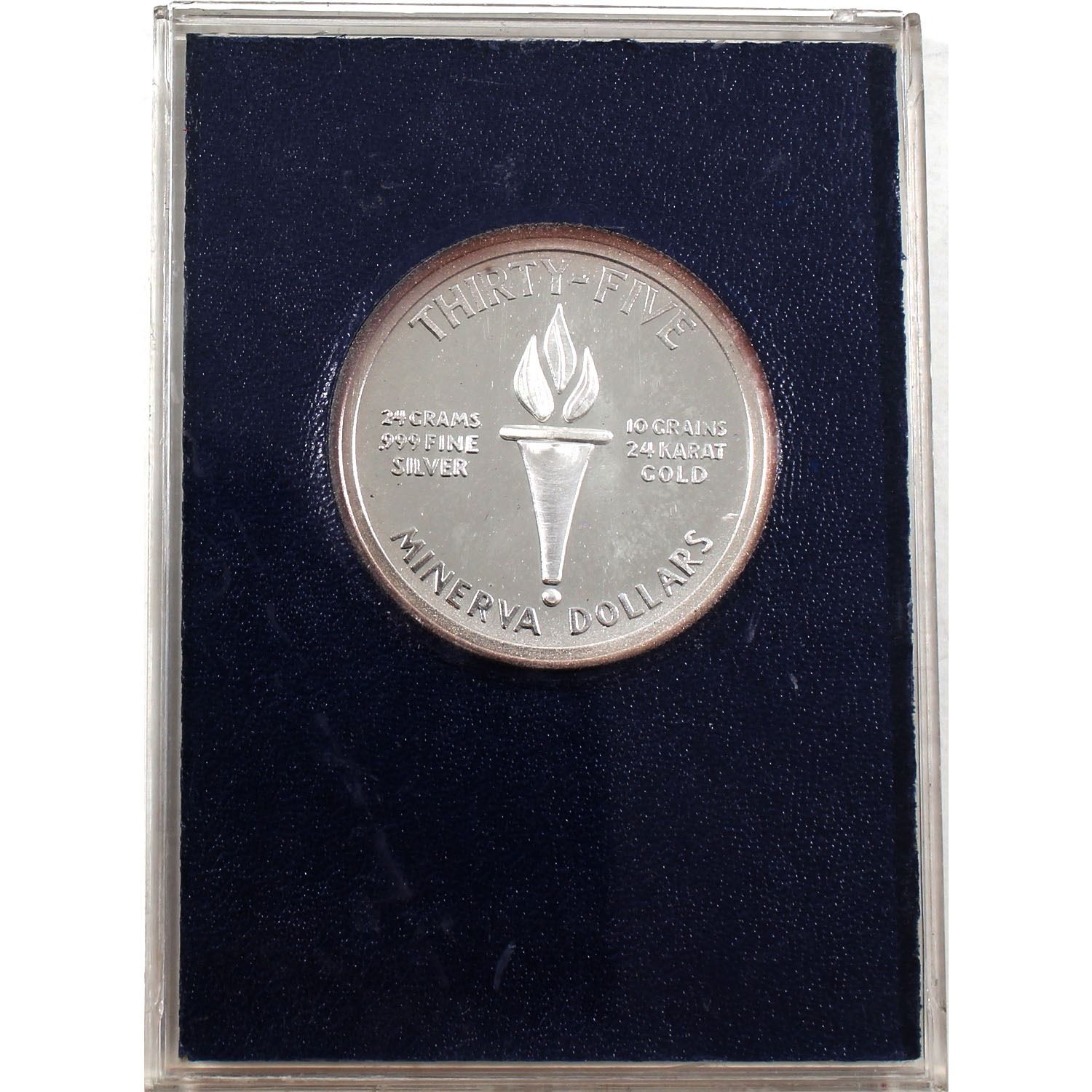 1973 Republic of Minerva 35 Minerva Dollars 24 Gram .999 Fine Silver 10 ...