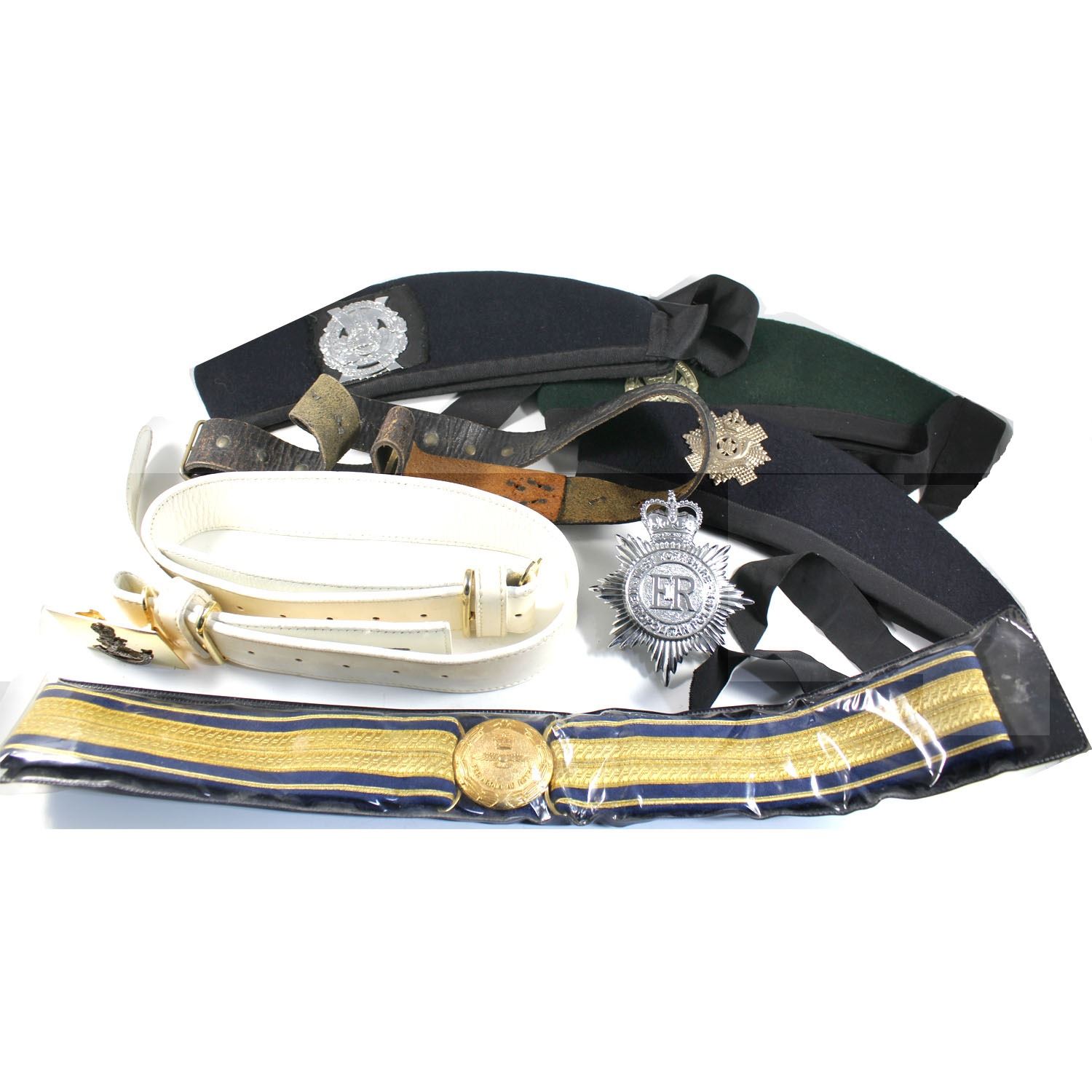 *Estate Lot of British and Canadian Military Belts and Hats. You will ...