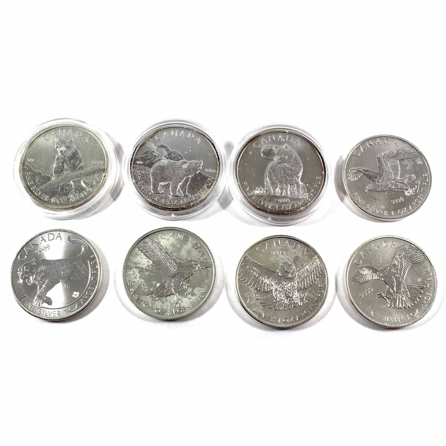 Group Lot of 2011-2016 Canada 1oz .9999 Fine Silver Wildlife Coins ...