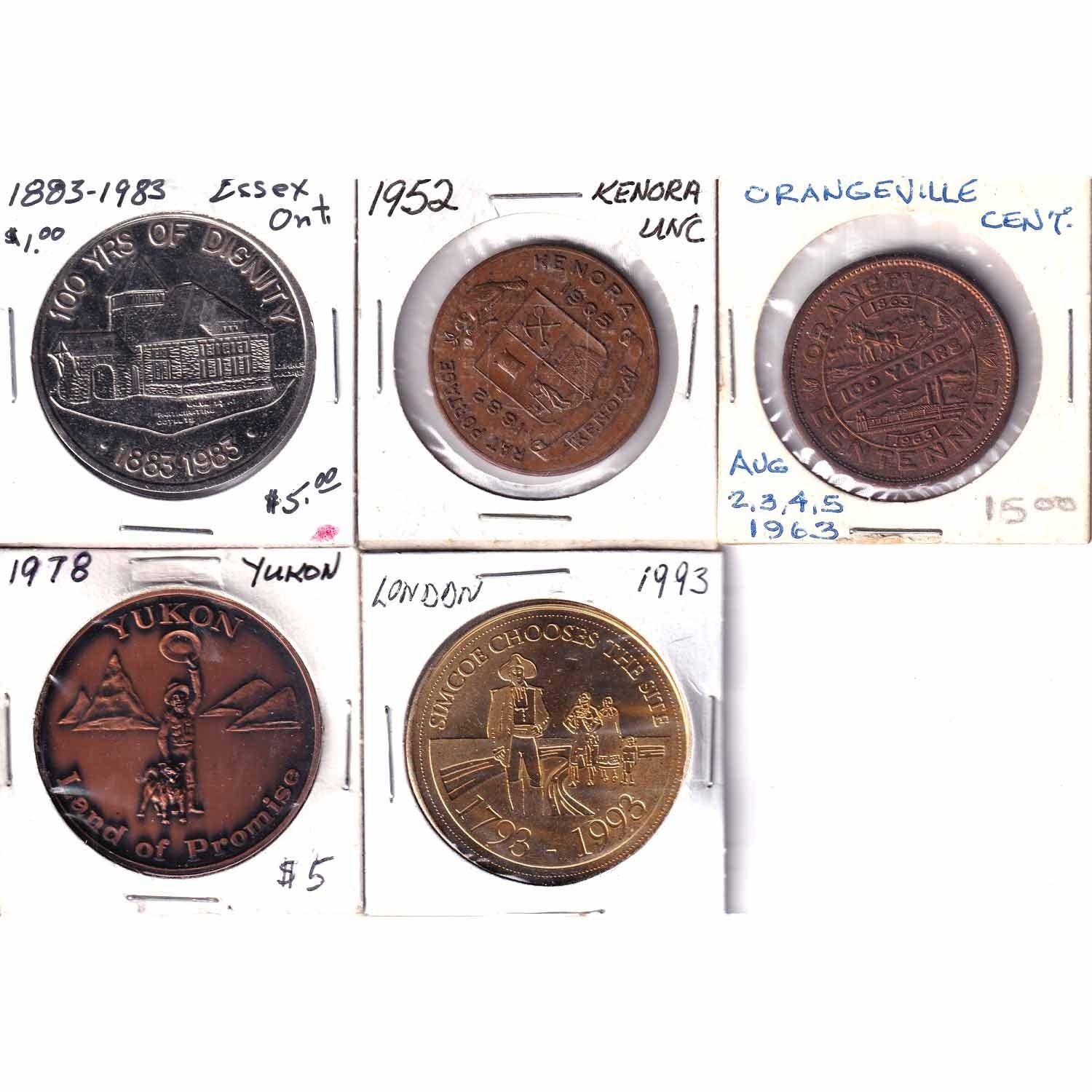 Lot of Canadian Tokens & Medallions - 1883-1983 Essex Ontario 100 Yrs ...