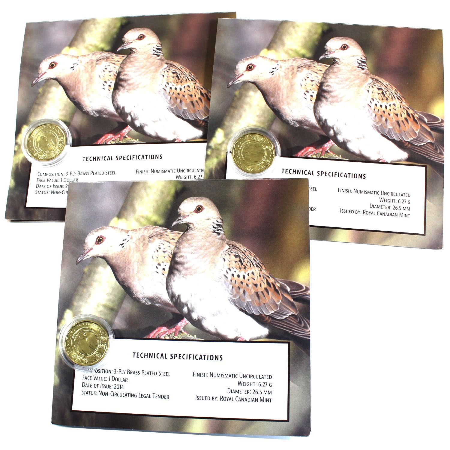 Royal Canadian Mint Issue: 2014 $1 Dollar Two Turtle Doves Special ...