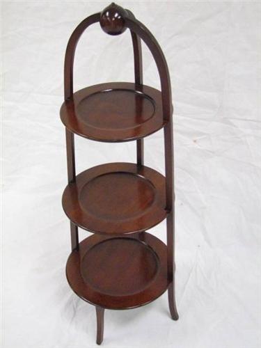 1800 Mahogany Three-tier Muffin Pie Stand Muffineer