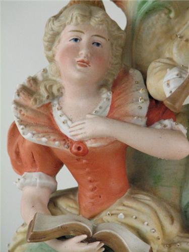 German Porcelain Bisque Romantic Couple Angel Figurine