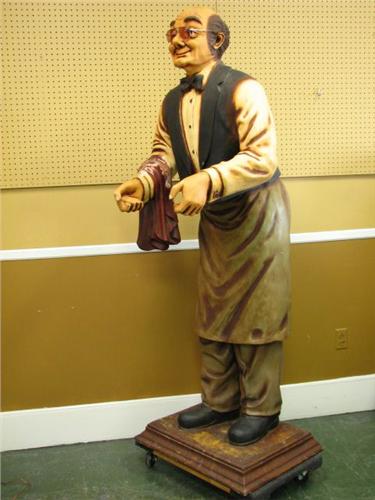 Waiter Statue, Old Man Walter 6 feet tall