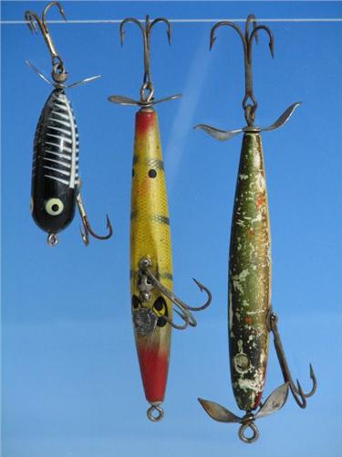6 Vintage Wood Fishing Lures Smithwick Millsite Heddon