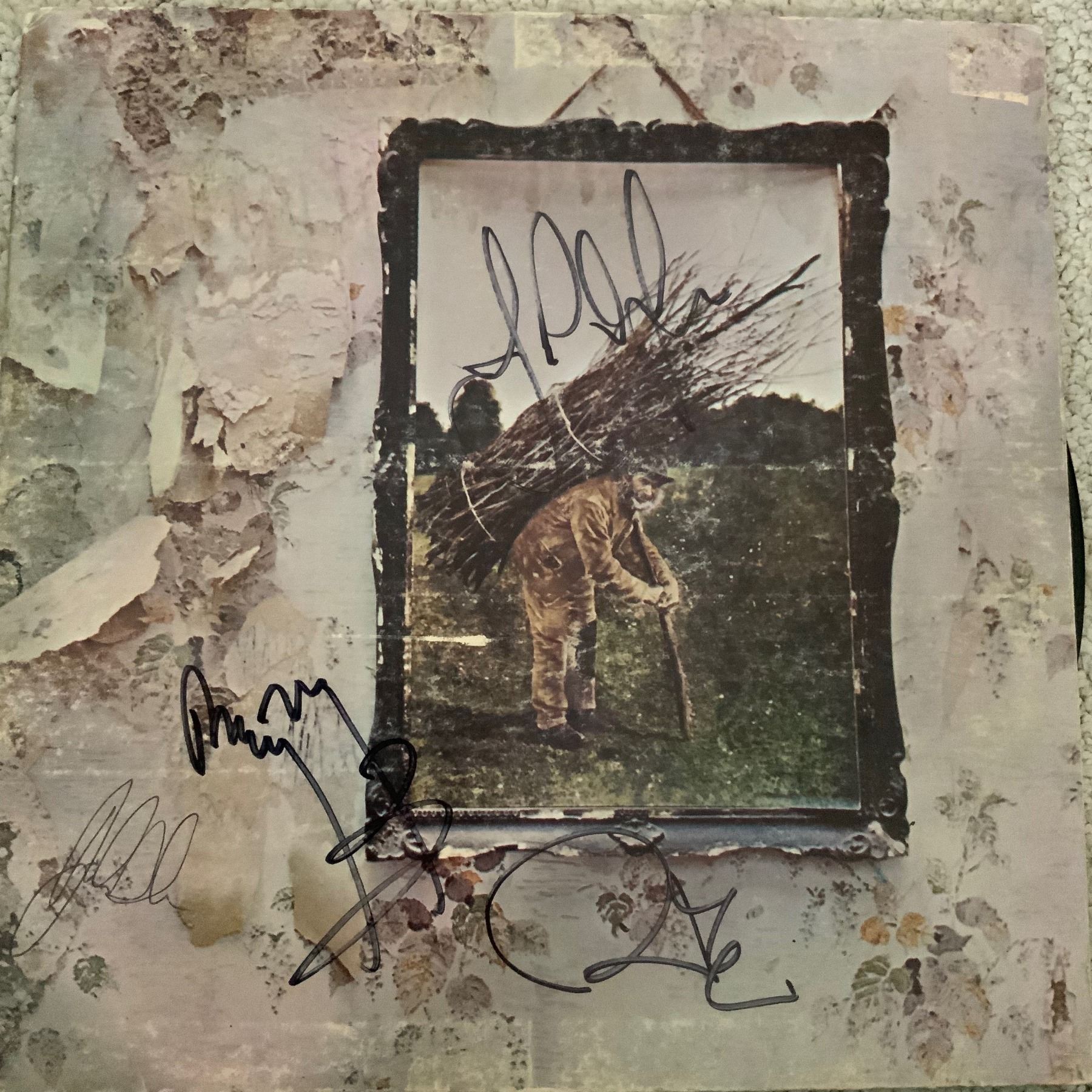 Signed Led Zeppelin Led Zeppelin IV Album Cover