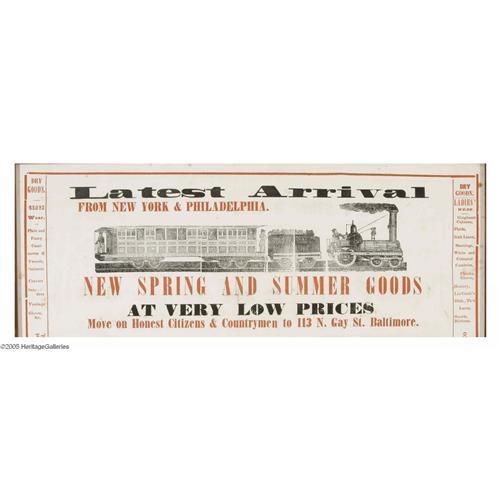 Very Graphic 1850 Baltimore Advertising Poster Very Graphic 1850 ...