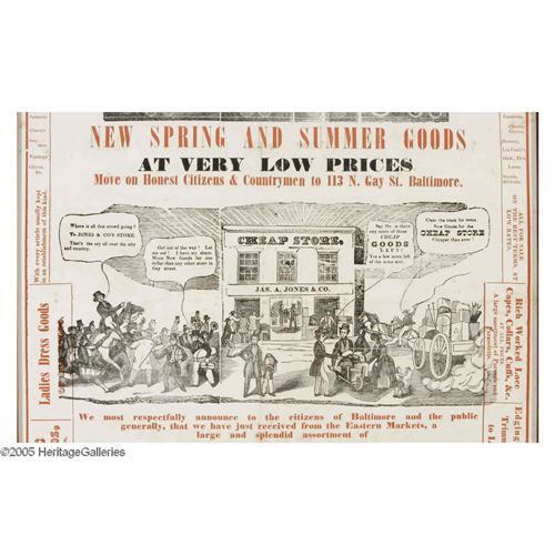 Very Graphic 1850 Baltimore Advertising Poster Very Graphic 1850 ...