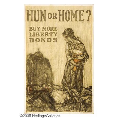 Hun or Home 30" x 20" WWI Poster Hun or Home