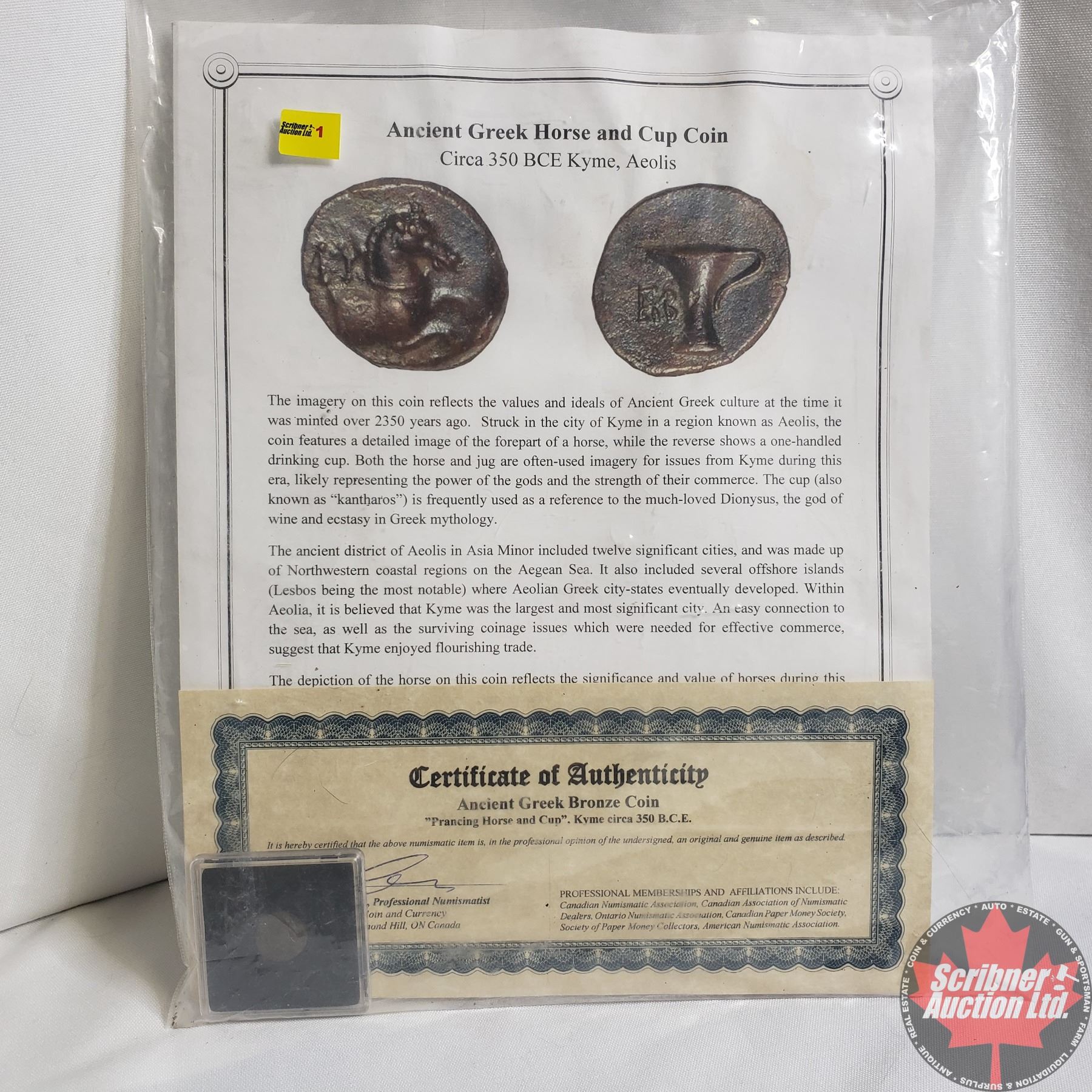 Ancient Coin: Circa 350 BCE Kyme, Aelois, Ancient Greek Horse & Cup ...