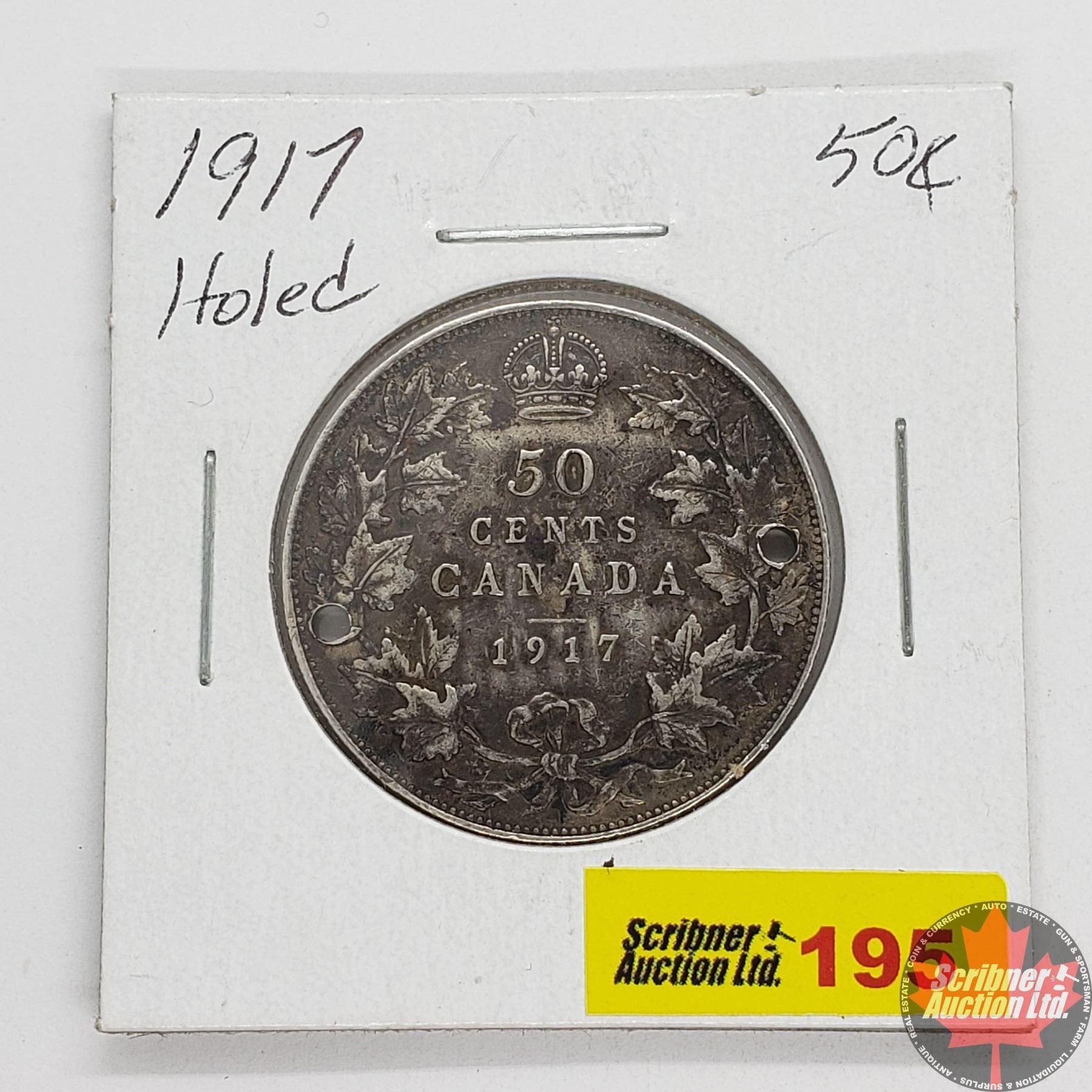 Canada Fifty Cent 1917 (Holed)