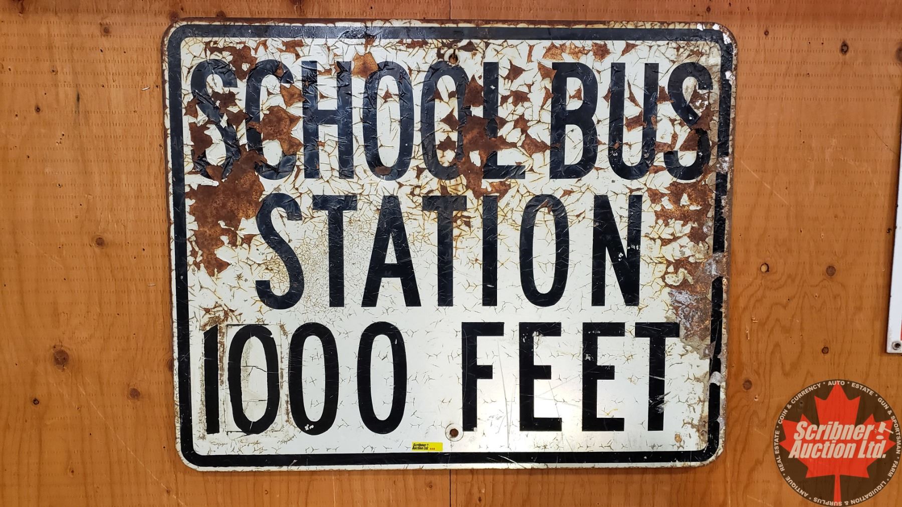 Metal Road Sign "School Bus Station 1000 Feet" (24" x 30")