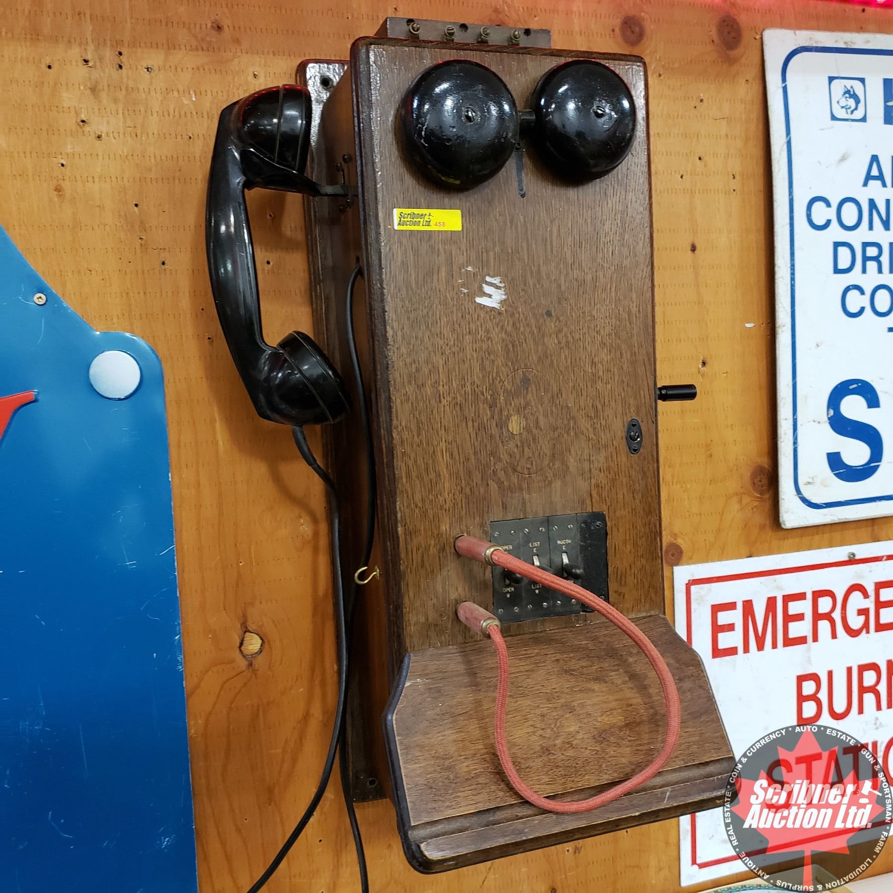 Wood Box Wall Mount Switchboard Telephone
