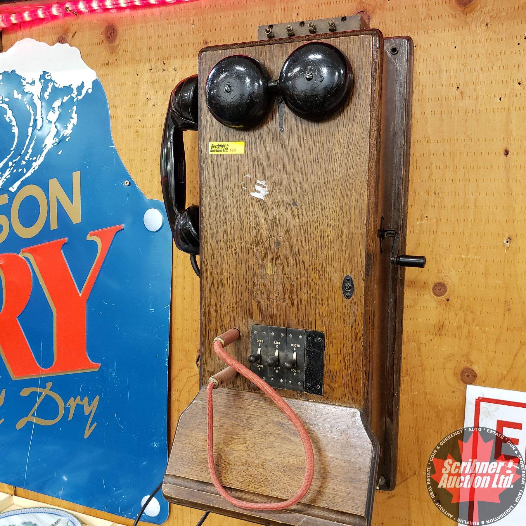 Wood Box Wall Mount Switchboard Telephone