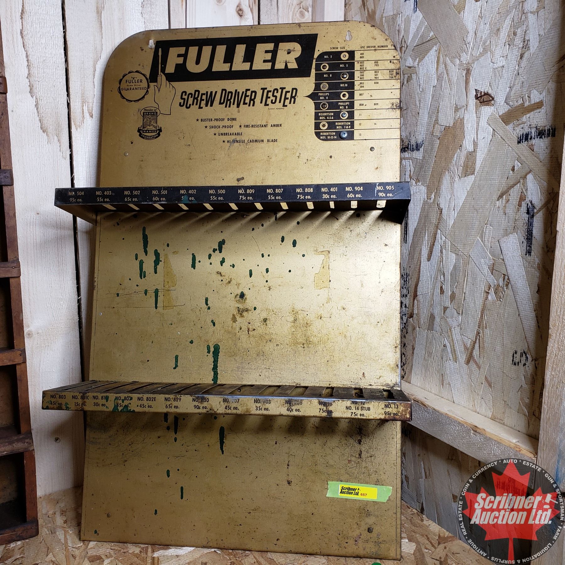 "Fuller" Screwdriver Display Rack (26"H x 15-1/2"W)