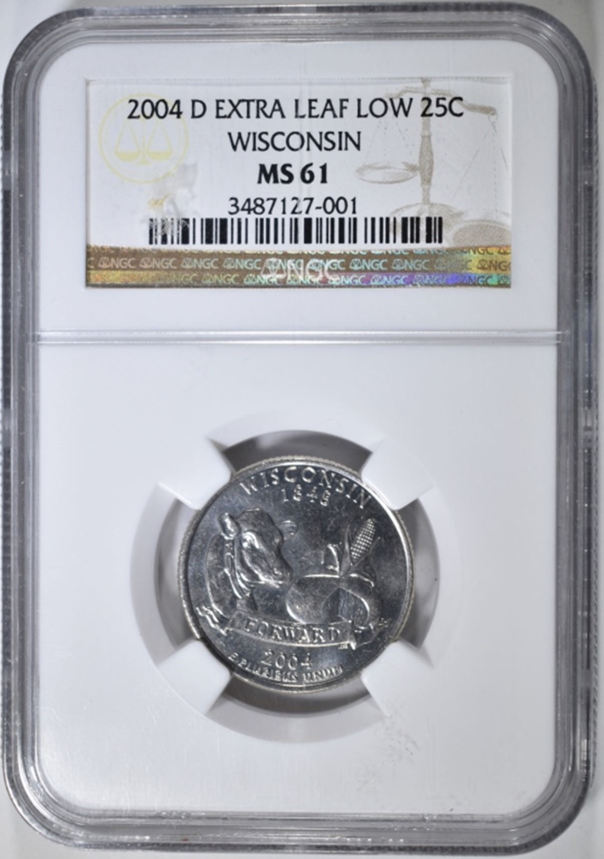 2004-D WISCONSIN QUARTER NGC MS-61