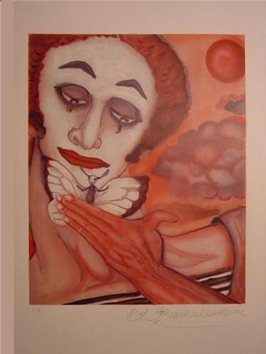 MARCEL MARCEAU Litho/ Drawing Mime