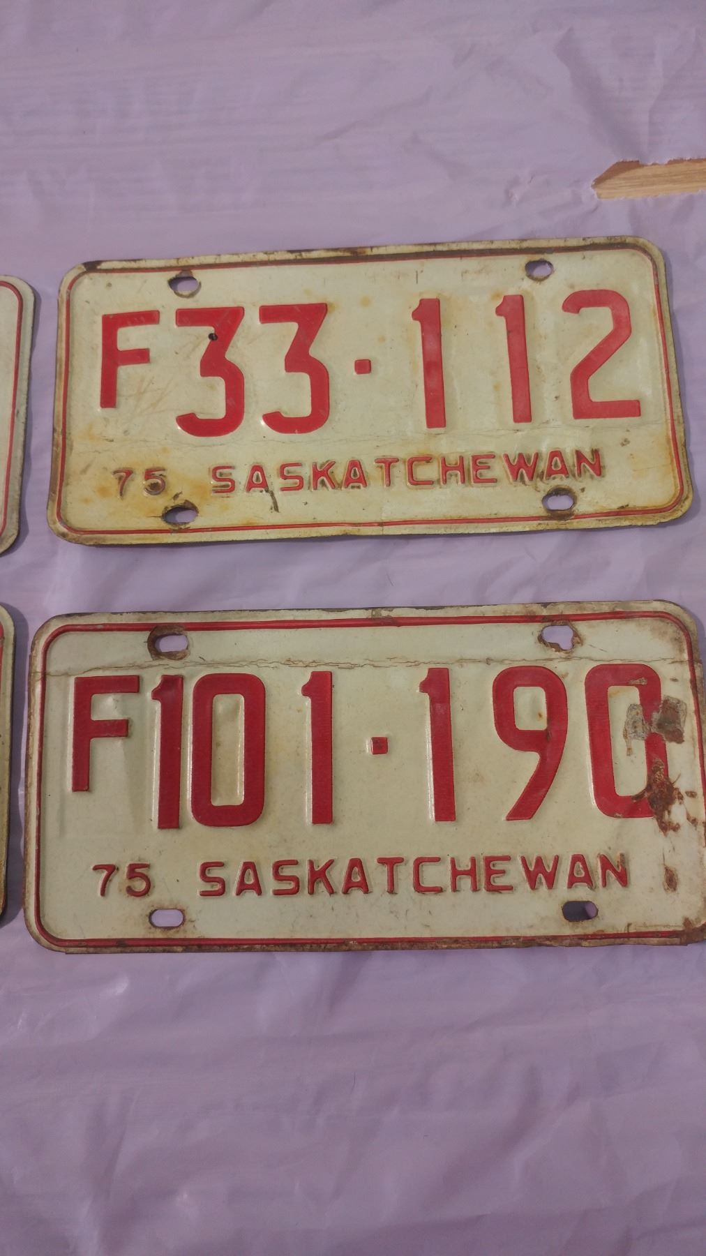 FOUR SASKATCHEWAN LICENSE PLATES four-saskatchewan-license-plates