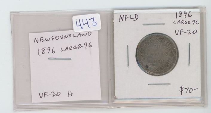 Newfoundland 1896 Large 96 20 cents VF-20 - Schmalz Auctions