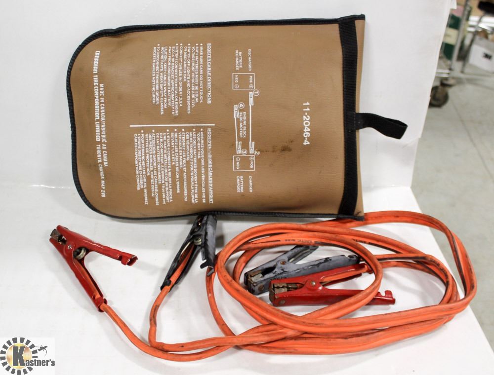 BOOSTER CABLES WITH VELCRO BACKED STORAGE BAG