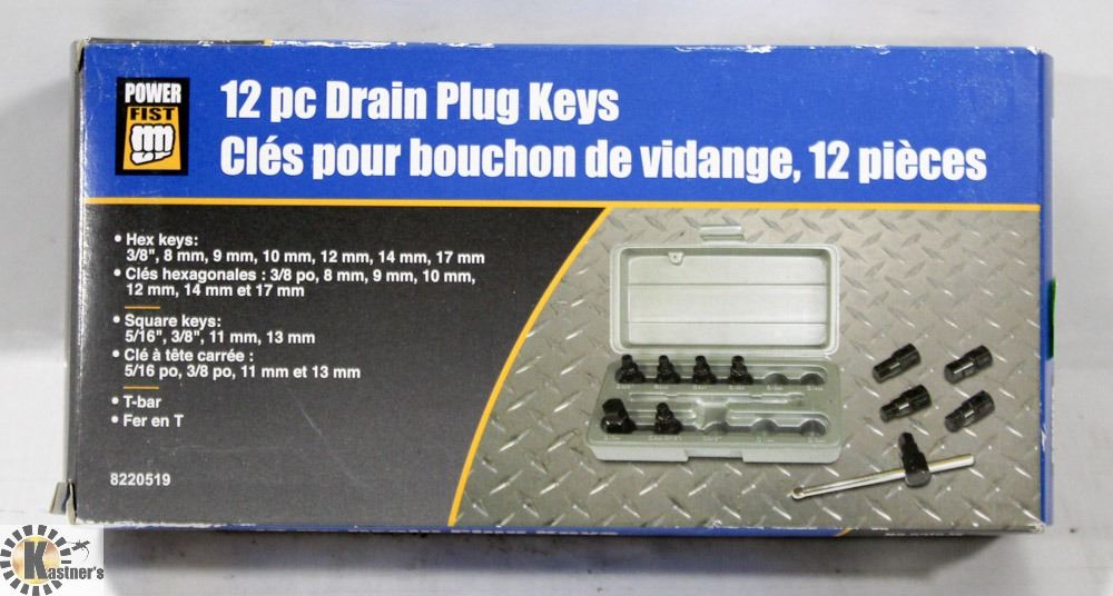 12 PIECE DRAIN PLUG KEYS