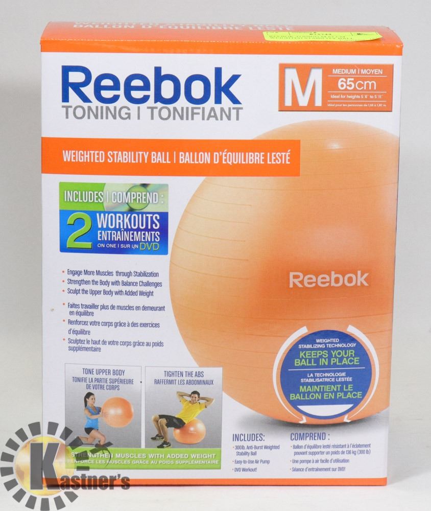 REEBOK TONING M 65 CM WEIGHTED STABILITY BALL