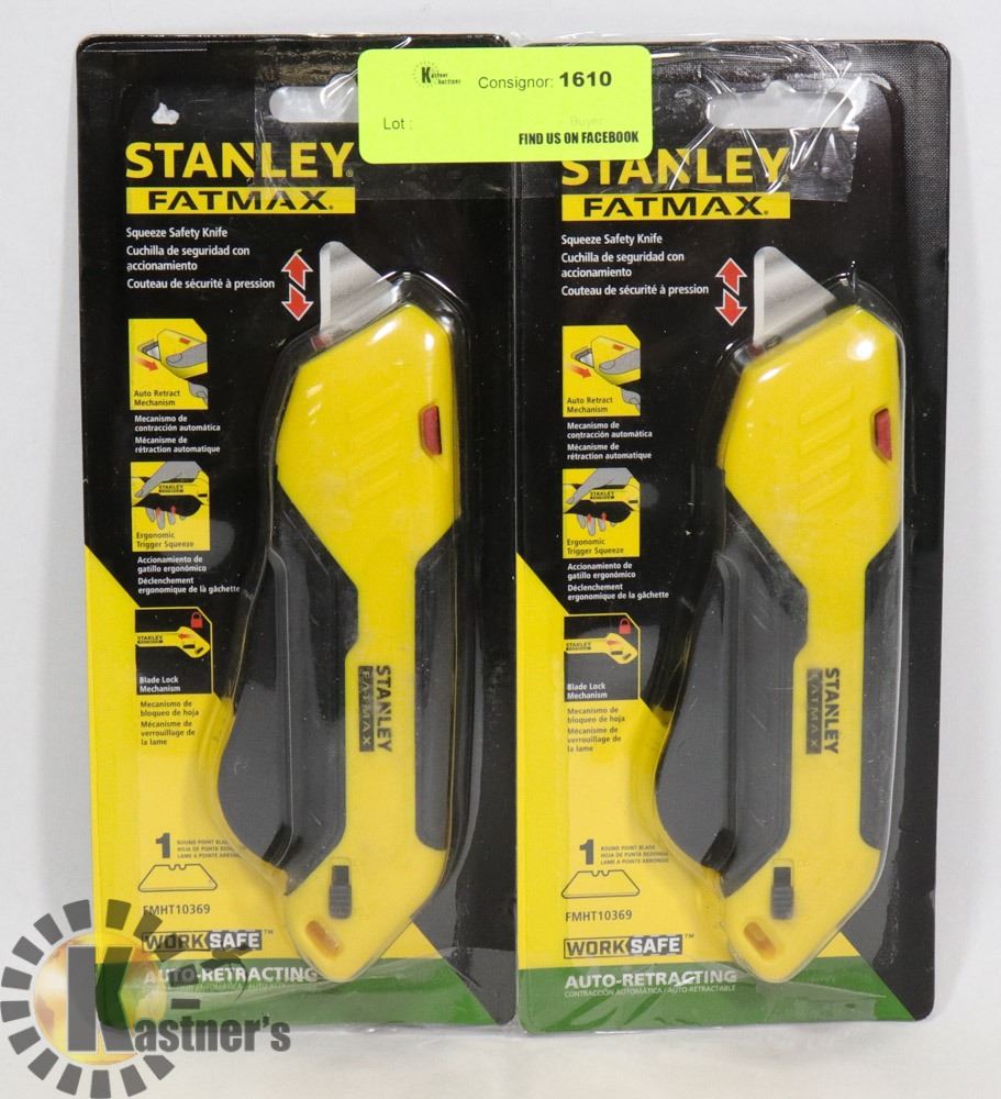 LOT OF 2 STANLEY FATMAX SQUEEZE SAFETY KNIFES