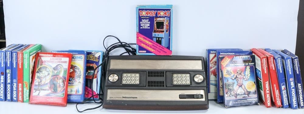 EARLY 1980'S INTELLIVISION GAME SYSTEM W/ 15 - 20