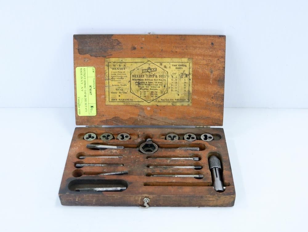 ANTIQUE RIMAC TAP & DIE SET #73 MADE IN N.Y. , N.Y