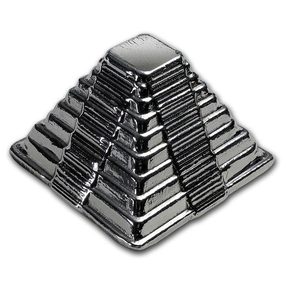 1 kilo Hand Poured Silver - 3D Aztec Pyramid