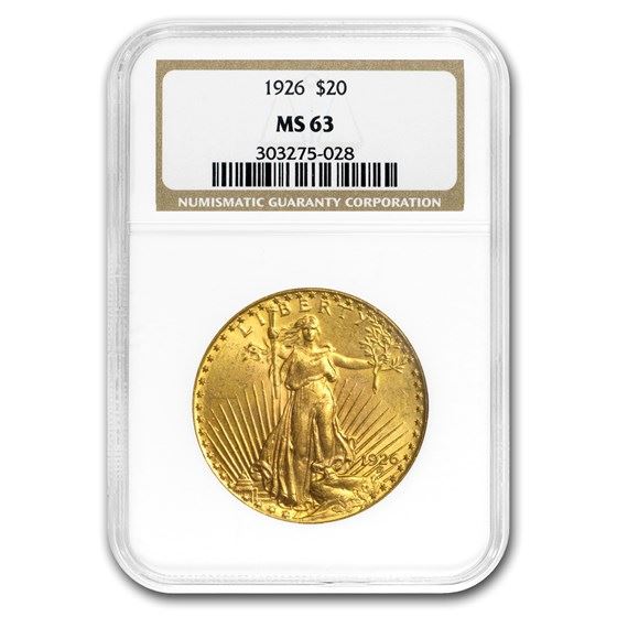 1926 $20 Saint-Gaudens Gold Double Eagle MS-63 NGC