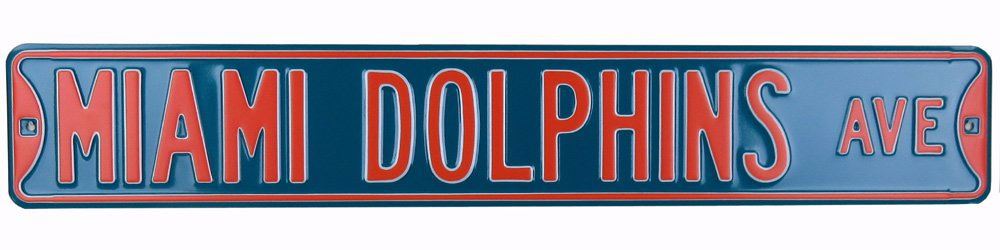 Miami Dolphins Officially Licensed Authentic Steel 36x6 Teal & Orange ...