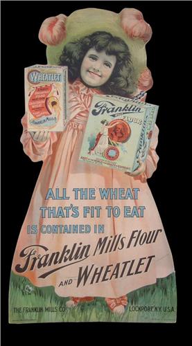 Franklin Mills Flour & Wheatlet Cardboard Die-Cut