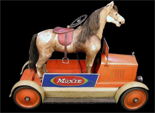 "Moxie" Horse on Pedal Car w/ photo of full size car