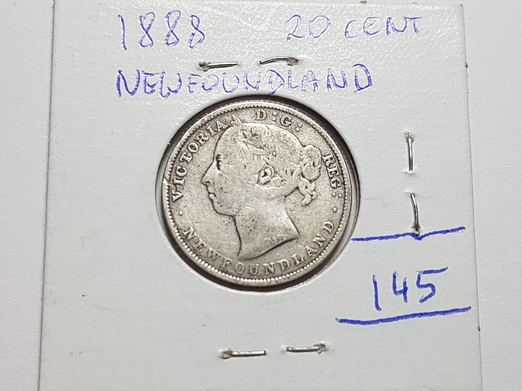 1888 NEWFOUNDLAND 20 CENT - Schmalz Auctions