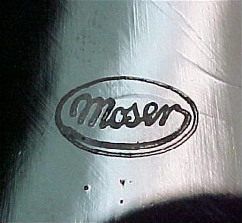 Signed Moser Art Deco cut glass vase on