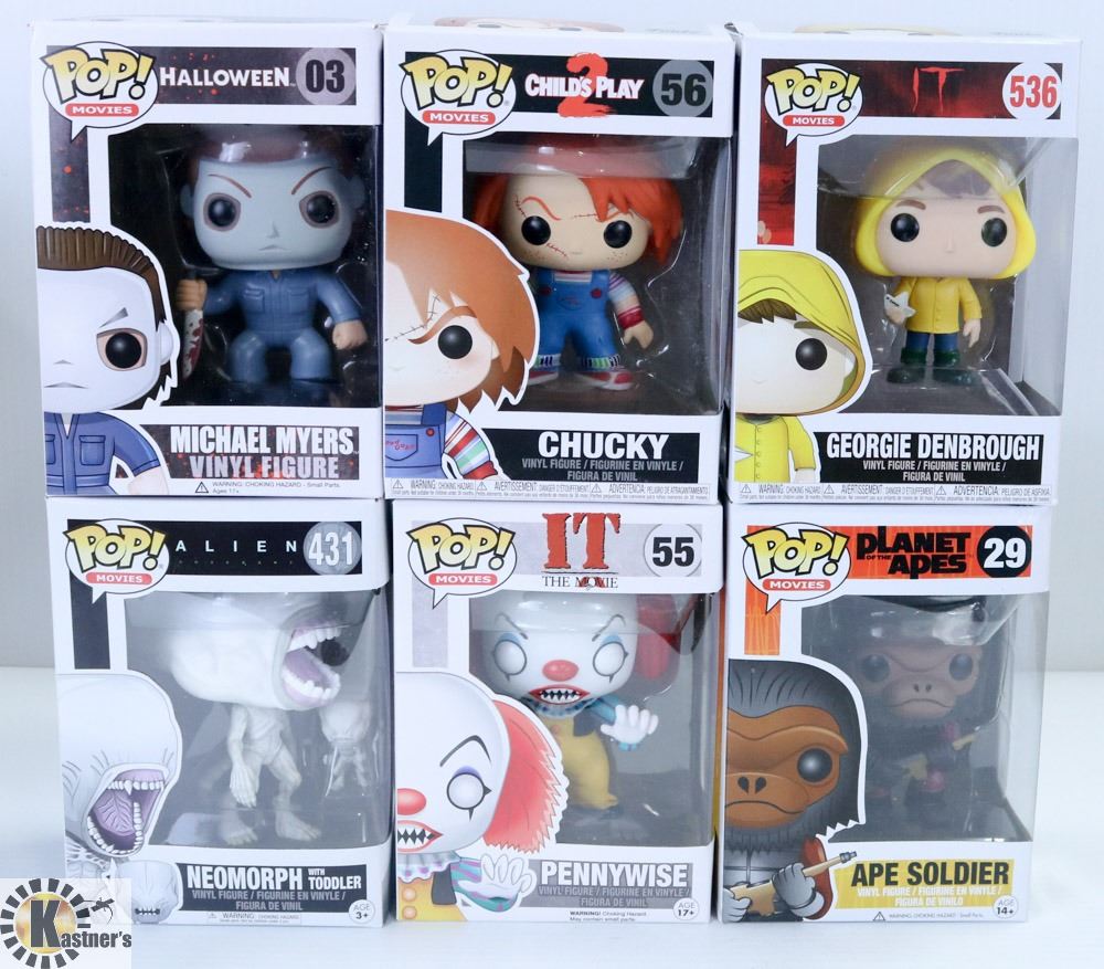 LOT OF SIX FUNKO POPS: ASSORTED MOVIES PACK. - Kastner Auctions
