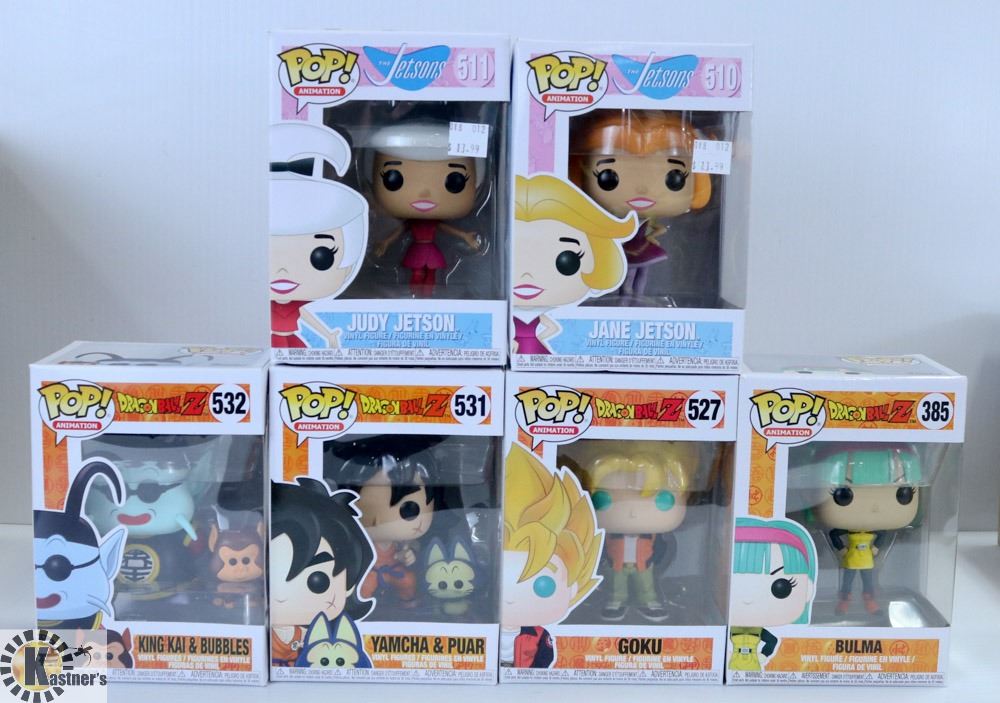 LOT OF SIX FUNKO POPS: ASSORTED ANIMATION PACK.